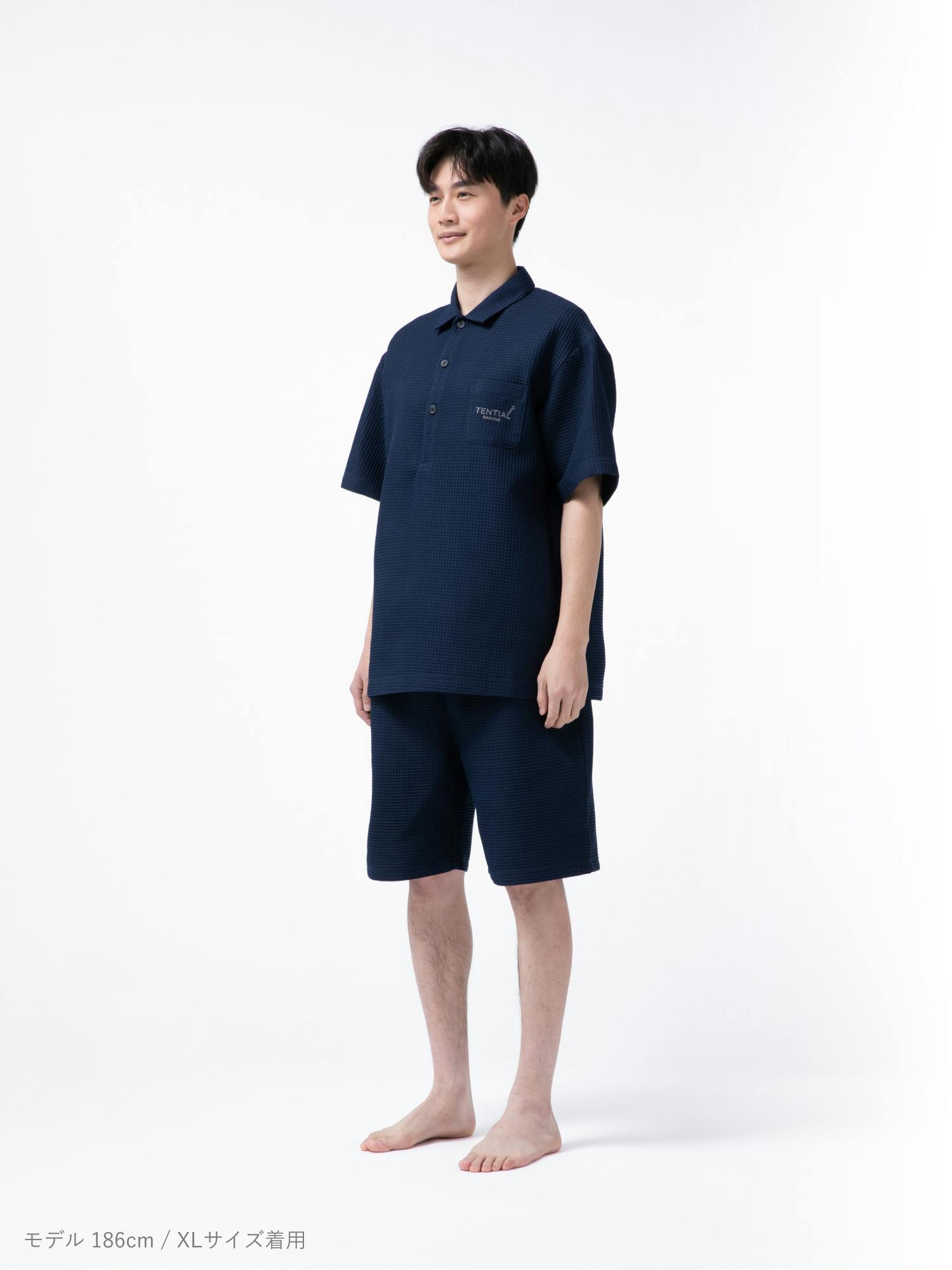 BAKUNE Waffle Men's 上下セット(半袖シャツ・ショートパンツ BAKUNE Waffle Men's 上下セット(半袖シャツ・ショートパンツ